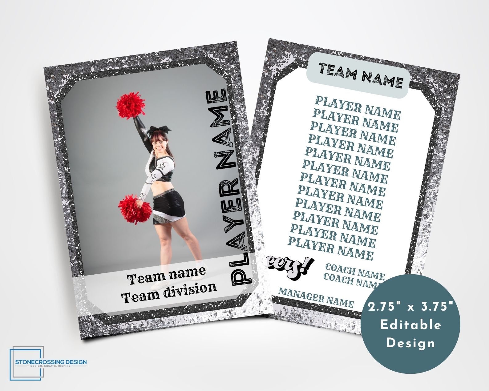 Cheerleading Trading Card Template Trading Card Template Canva Template ...