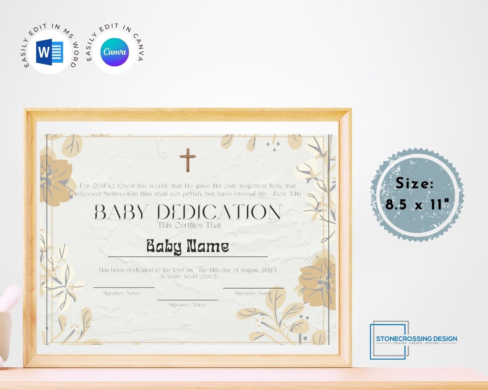 Editable Baby Dedication Template. Baptism. Printable - Etsy