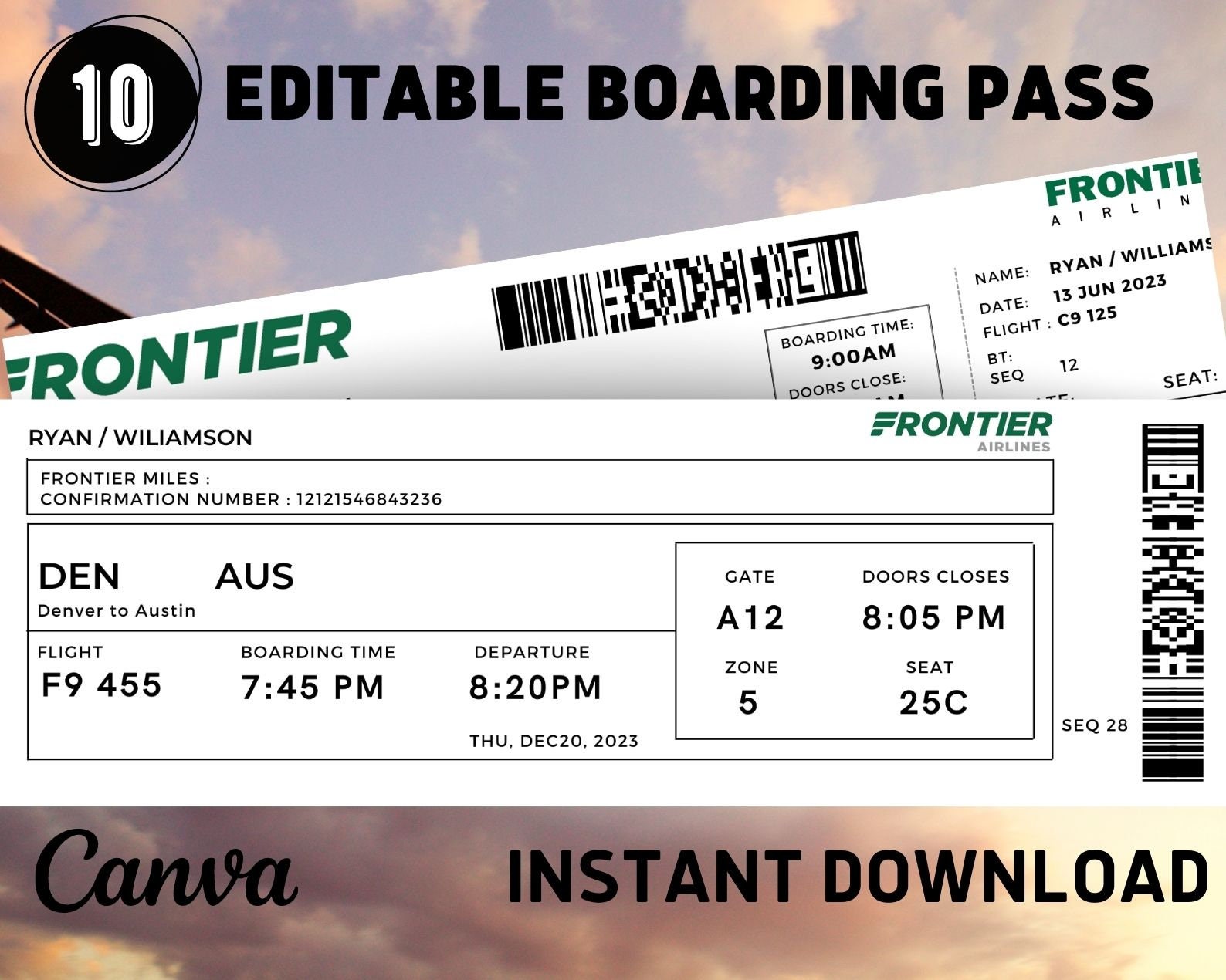Editable Airline Boarding Pass Ticket Template. Surprise Trip - Etsy Editable Airline Boarding Pass Ticket Template. Surprise Trip - Etsy