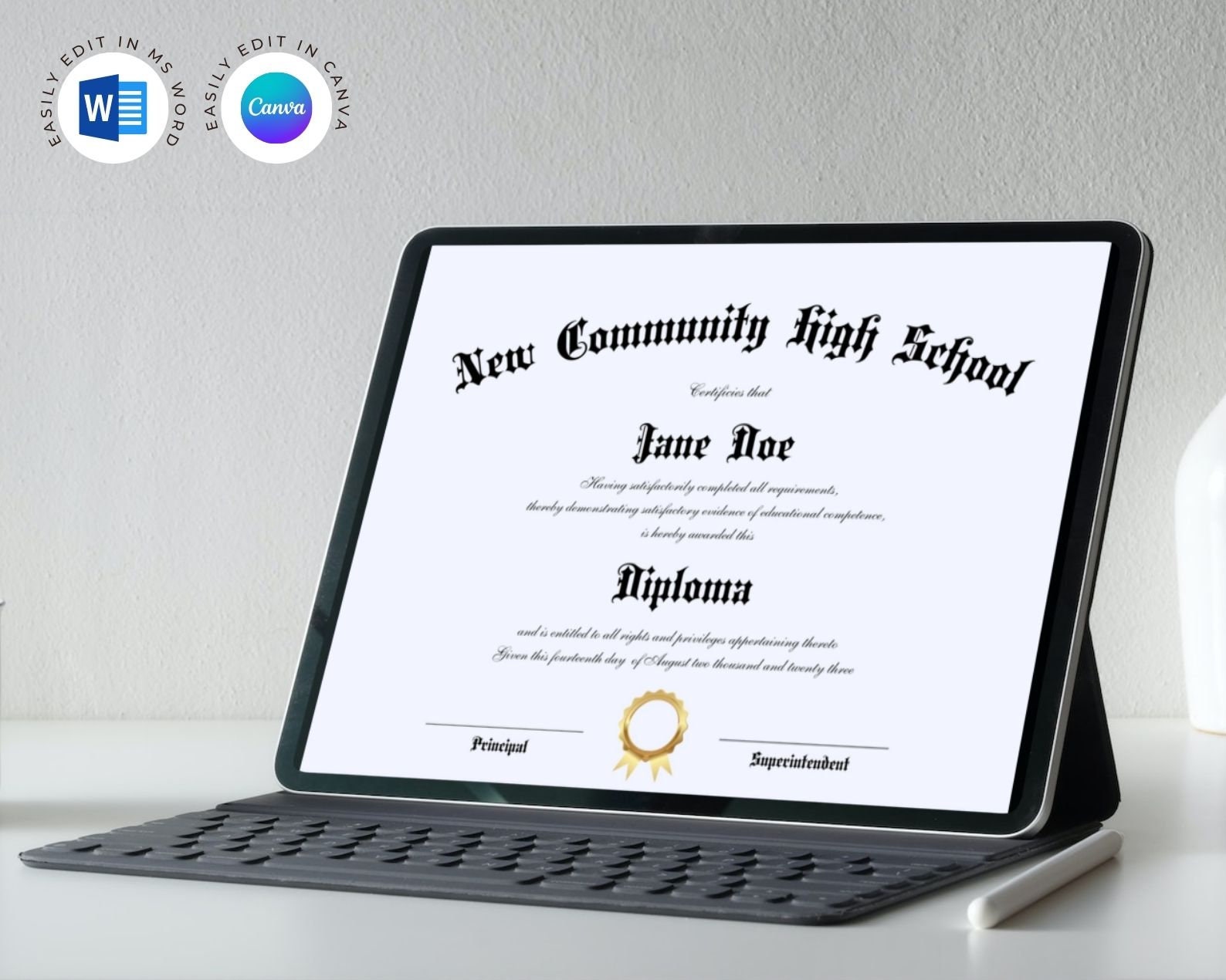 Editable Diploma Certificate - Recognizing Academic Achievement ...