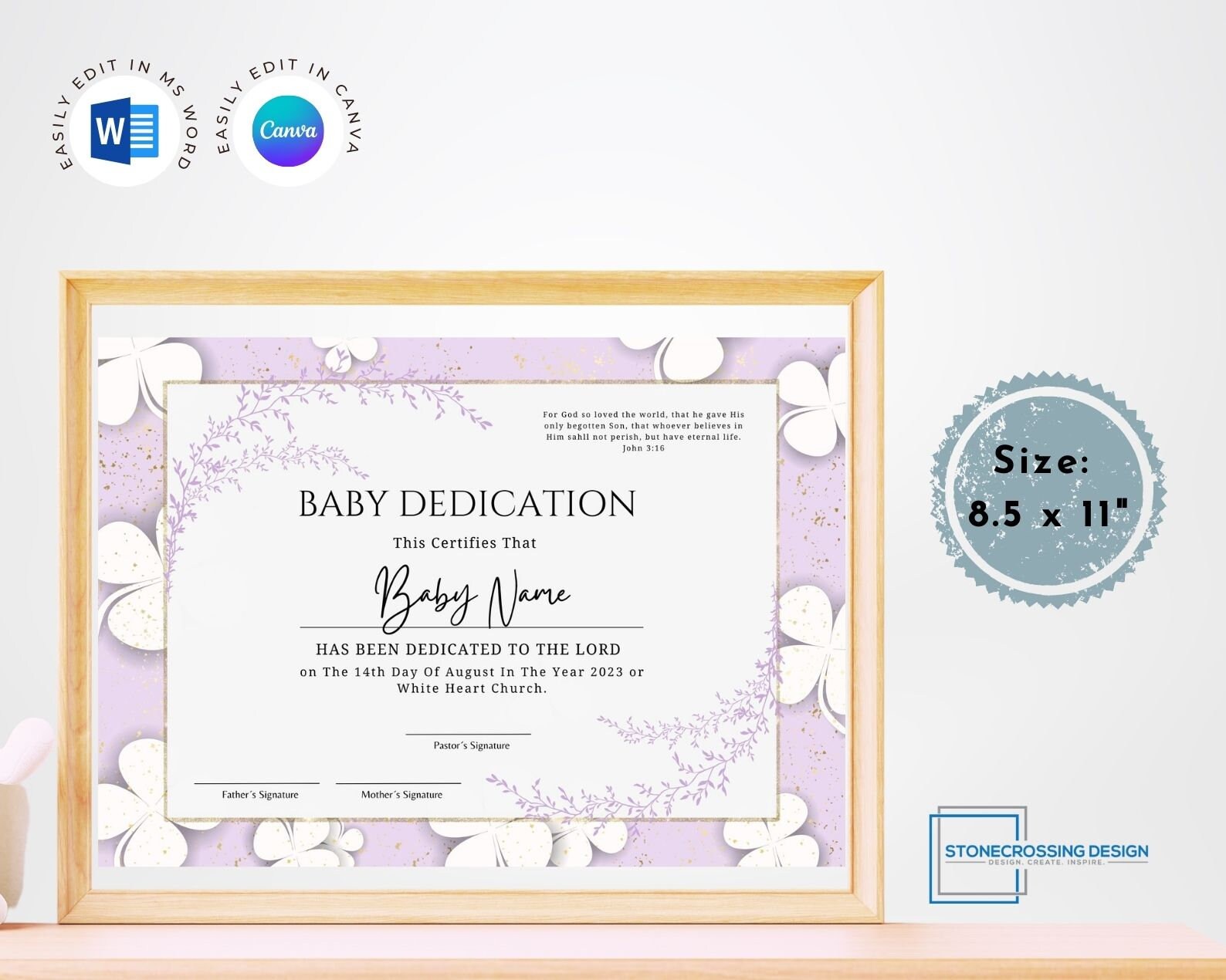 Editable Certificate of Baby Dedication Template. Child Dedication ...