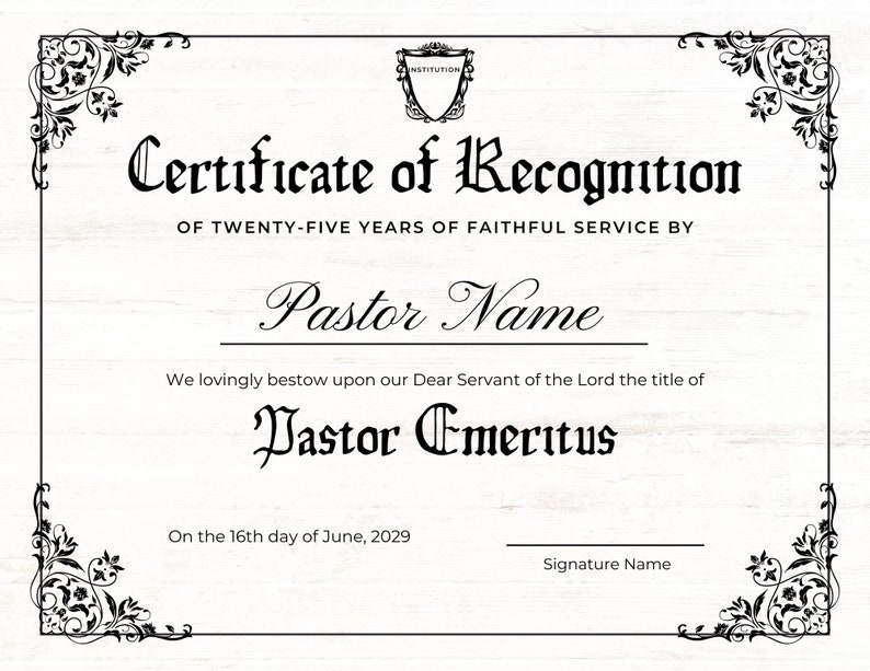 Editable Certificate of Recognition Template. Award Template. - Etsy