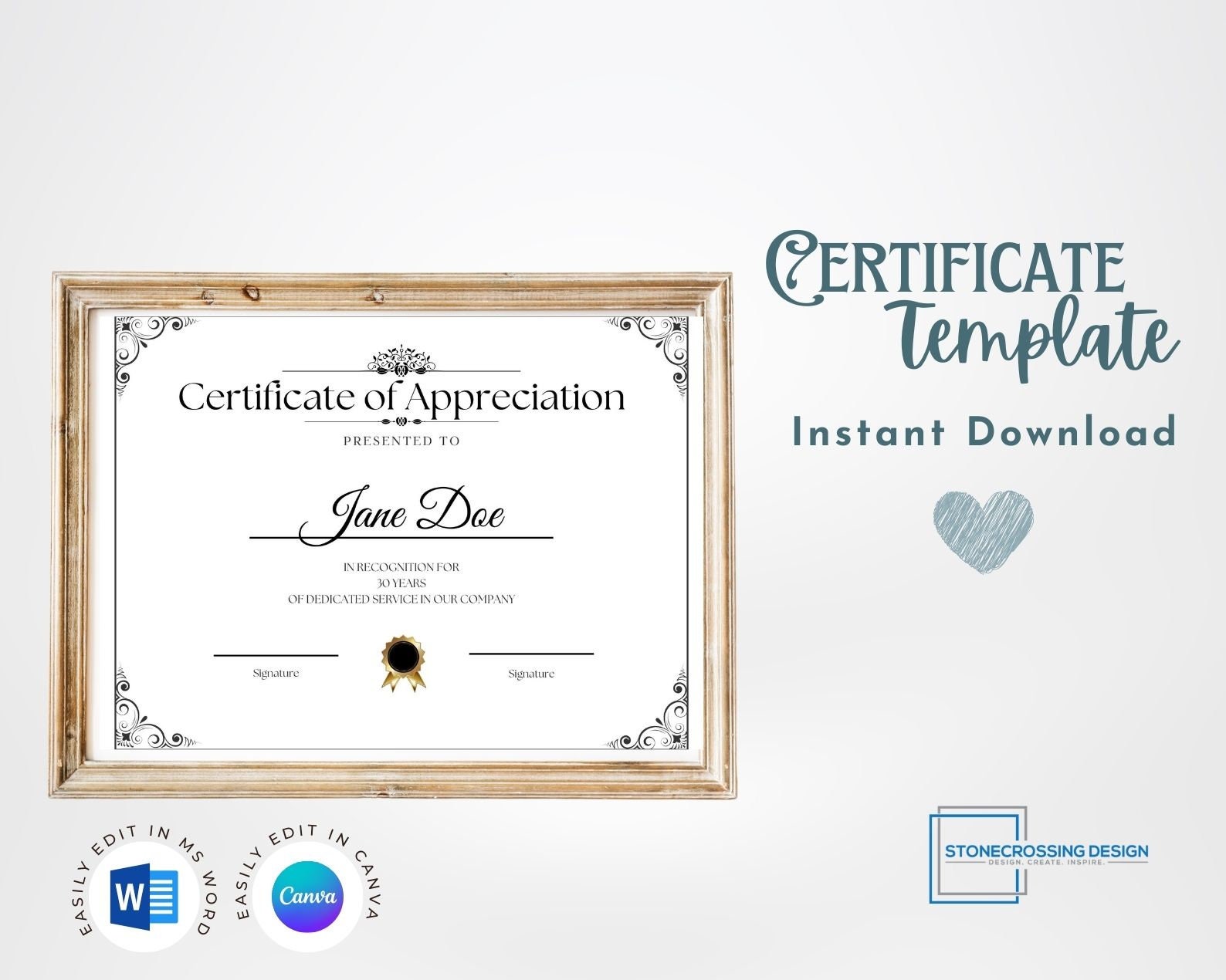 Editable Certificate of Appreciation Template. Award Template ...