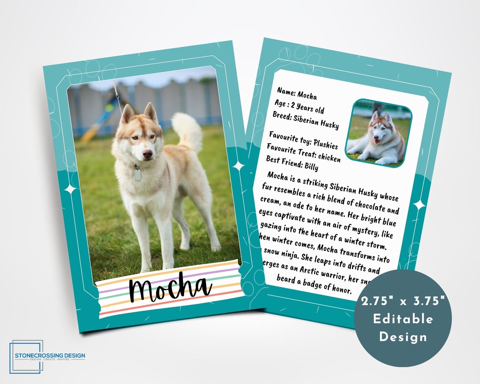 Dog Trading Card Template | Trading Card Template | Canva Template ...