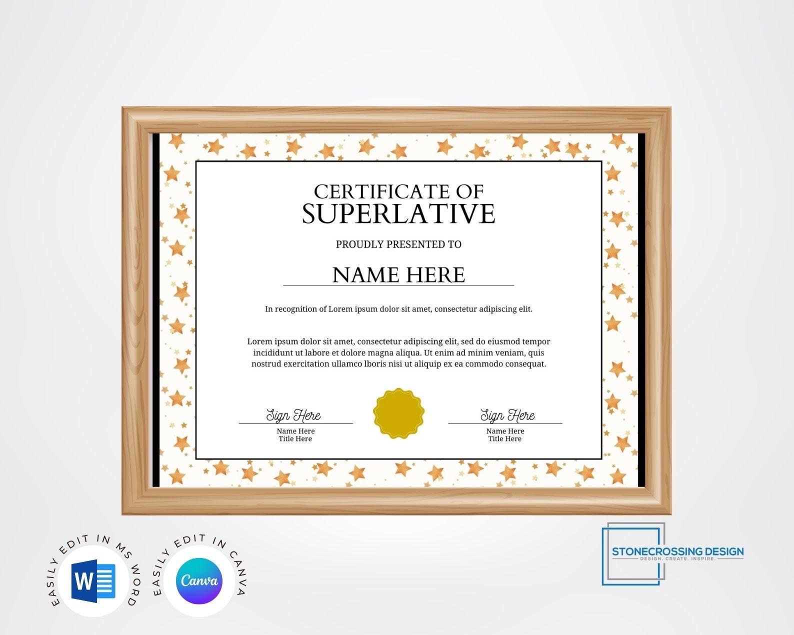 Editable Certificate of Superlative. Award Template. Printable ...