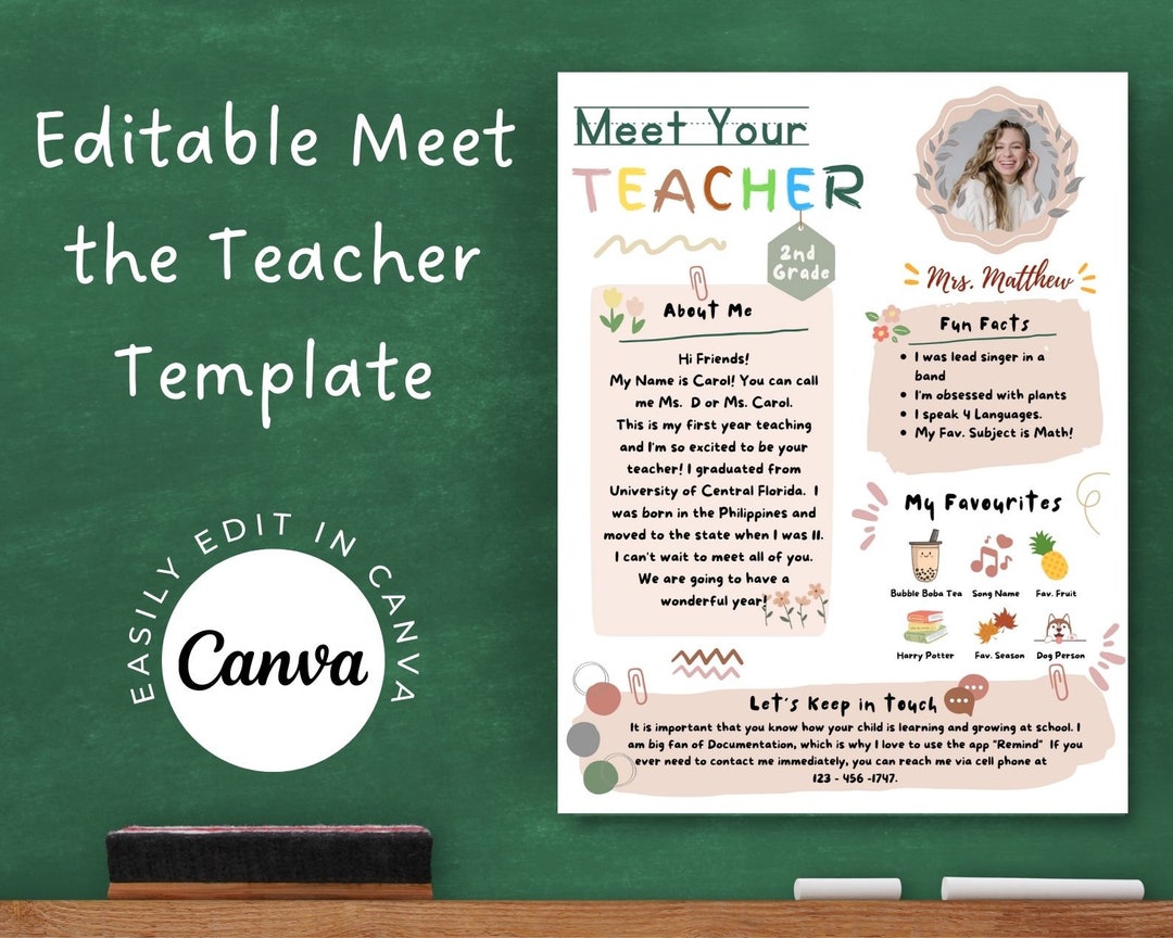 Editable Template for Meet the Teacher. Welcome Letter to School. First ...