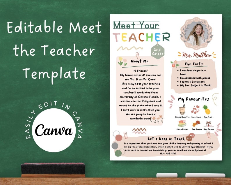 Editable Template for Meet the Teacher. Welcome Letter to School. First ...