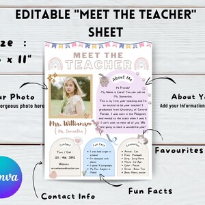 Editable Template for Meet the Teacher. Welcome Letter to School. First ...