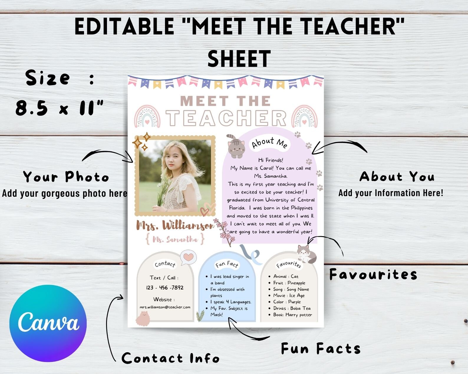 Editable Template for Meet the Teacher. Welcome Letter to School. First ...
