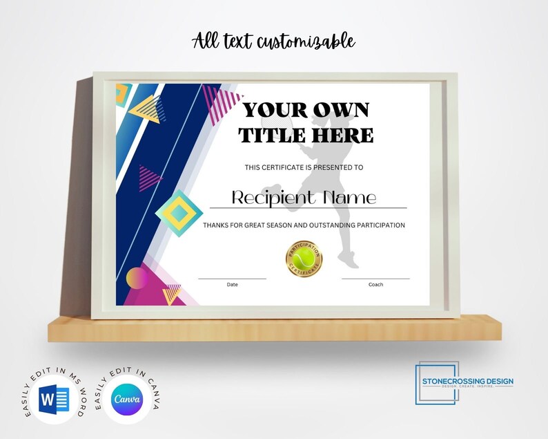 Editable Golf Sports Certificate. Recognizing Sporting Excellence ...