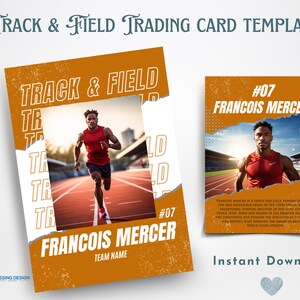Boys Track and Field Trading Card Template | Trading Card Template ...
