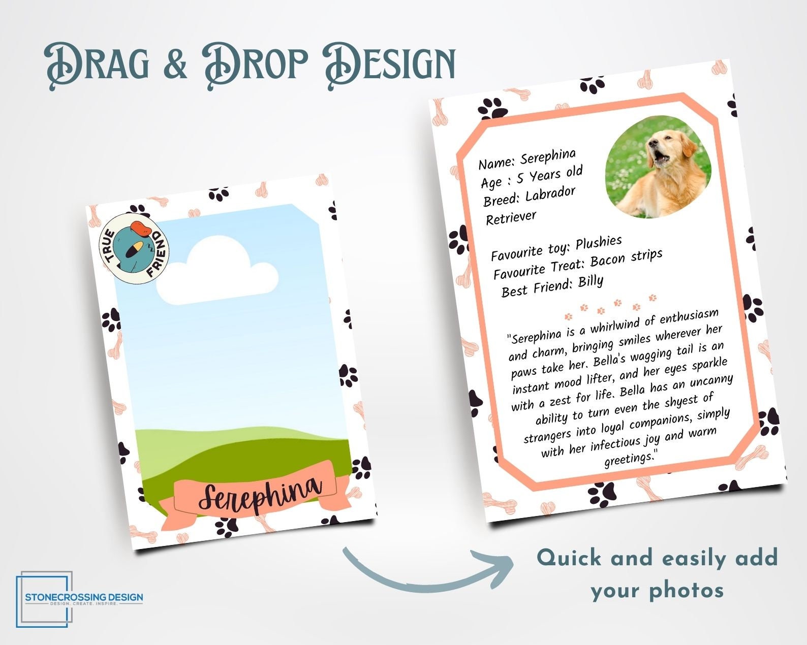 Dog Trading Card Template Trading Card Template Canva Template Editable ...