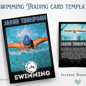 Boys Swimming Trading Card Template | Trading Card Template | Canva ...