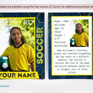 Soccer Trading Card Template | Trading Card Template | Canva Template ...