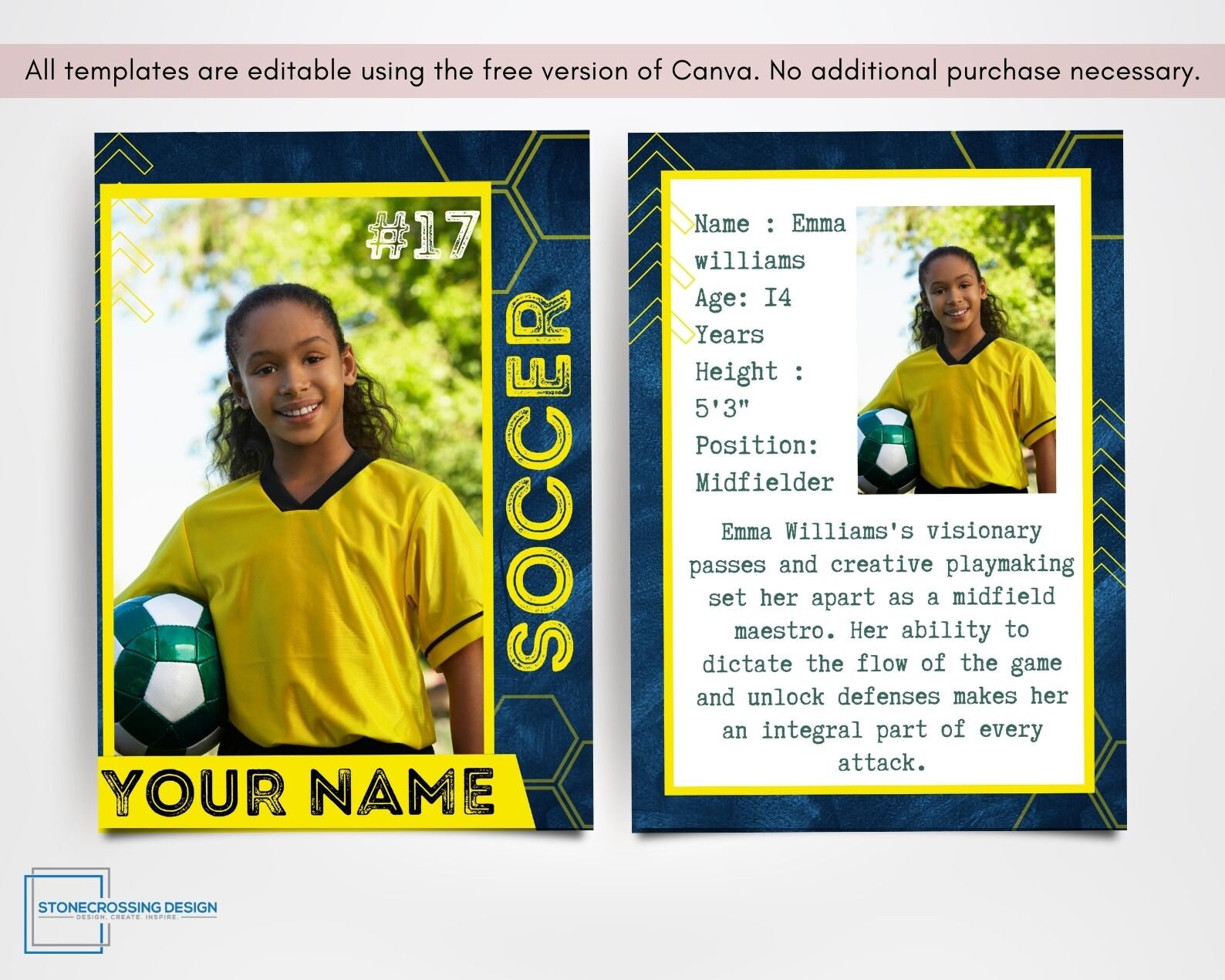 Soccer Trading Card Template Trading Card Template Canva Template ...