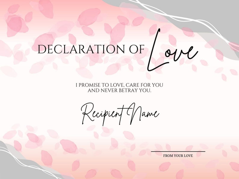 Editable Certificate of Declaration Template. Award Template. - Etsy