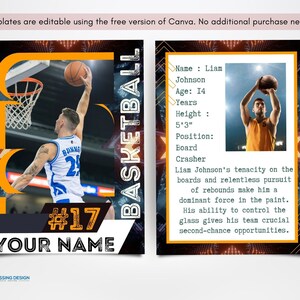 Basketball Trading Card Template | Trading Card Template | Canva ...