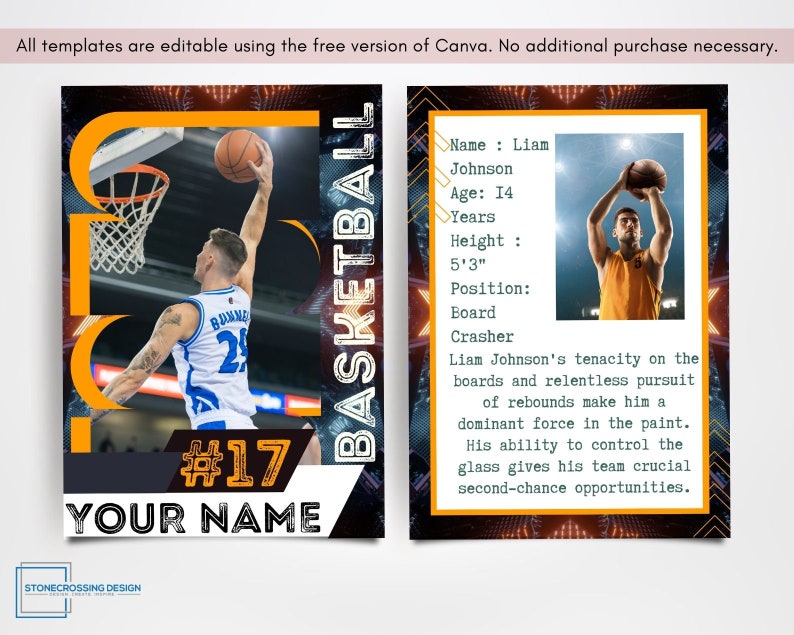 Basketball Trading Card Template | Trading Card Template | Canva ...