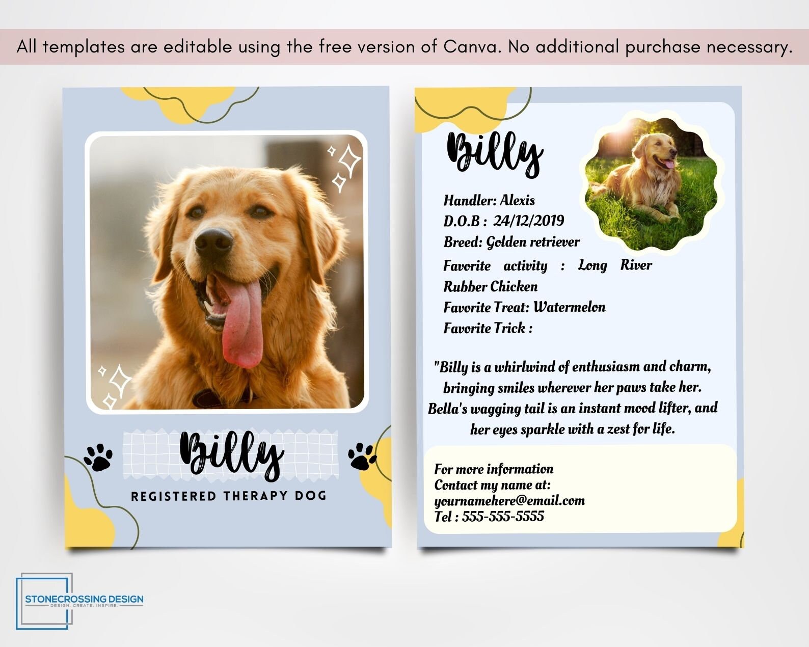Dog Trading Card Template | Trading Card Template | Canva Template ...