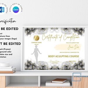 Editable Certificate of Completion Template. Award Template. Printable ...