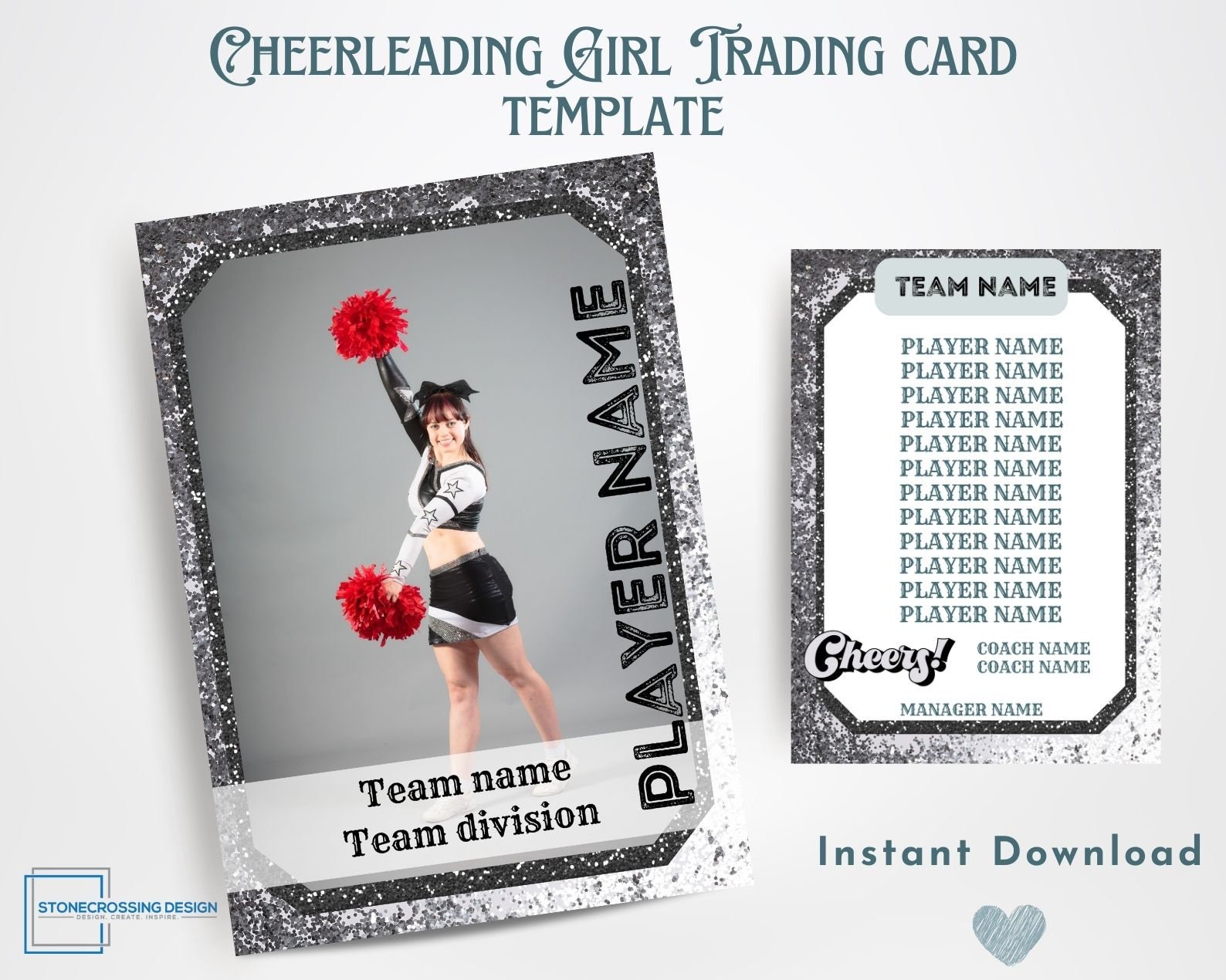 Cheerleading Trading Card Template Trading Card Template Canva Template ...