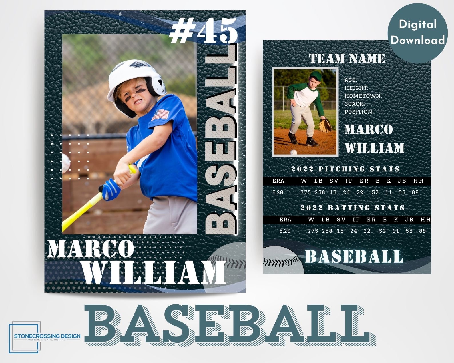 Baseball Trading Card Template Trading Card Template Canva Template ...