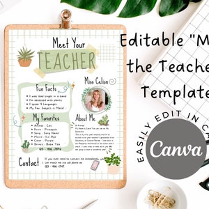 Editable Template for Meet the Teacher. Welcome Letter to School. First ...