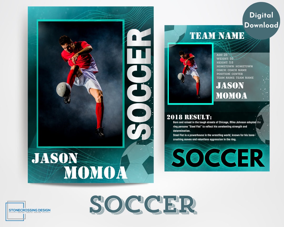 Soccer Trading Card Template | Trading Card Template | Canva Template ...