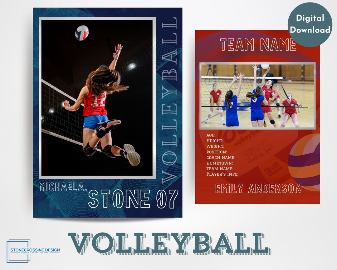 Volleyball Trading Card Template | Trading Card Template | Canva ...