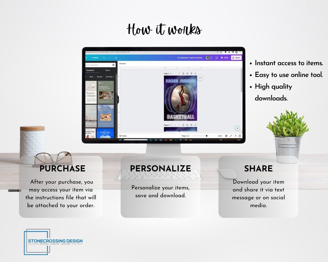 Basketball Trading Card Template Trading Card Template Canva Template ...