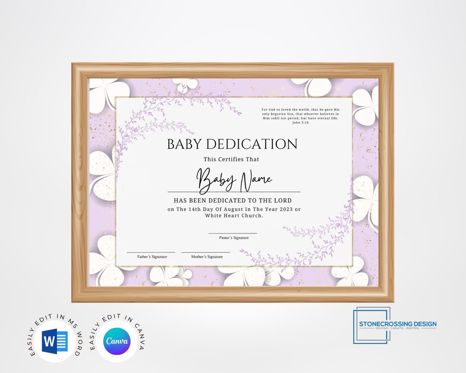 Editable Certificate of Baby Dedication Template. Child Dedication ...