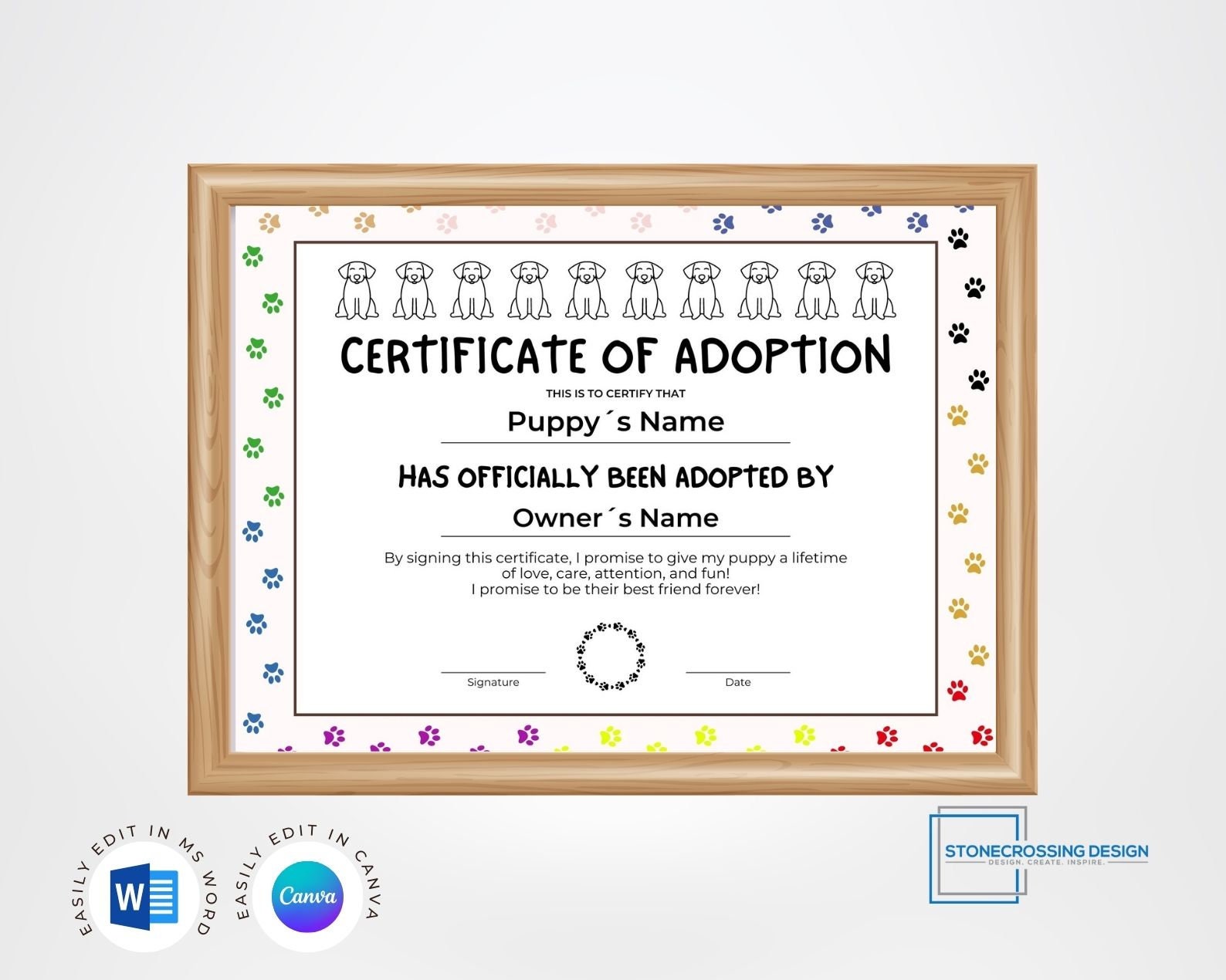 Editable Certificate of Adoption Template. Adoption Certificate ...