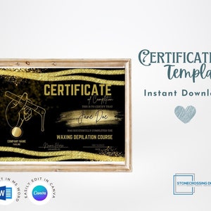 Editable Certificate of Completion Template. Award Template. Printable ...