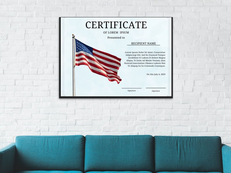 Editable American Flag Template. Award Template. Printable - Etsy
