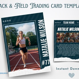 Girls Track and Field Trading Card Template | Trading Card Template ...