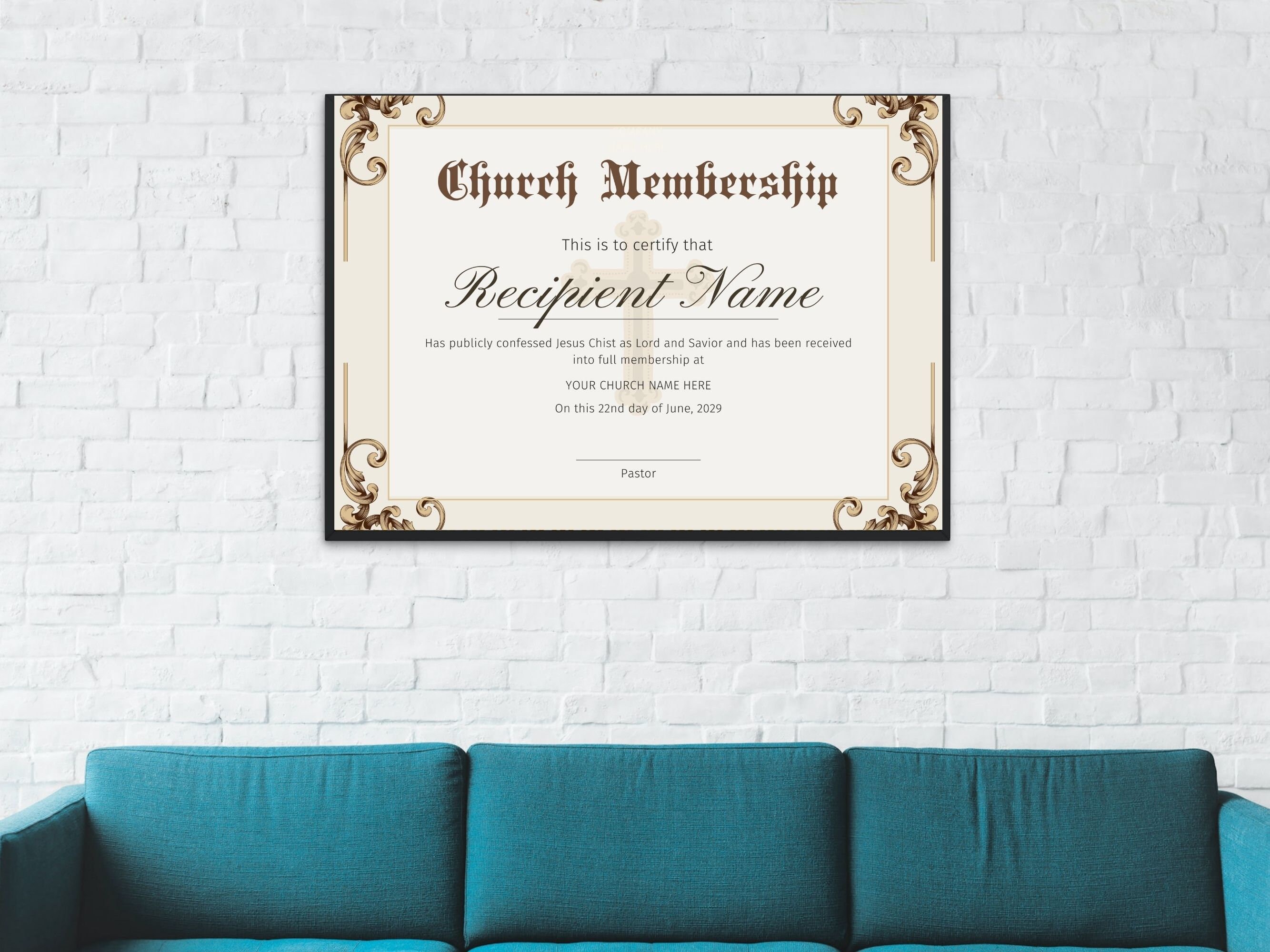 Editable Church Membership Template. Baptism. Printable - Etsy