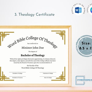 Editable Religious Milestones Bundle Certificates: Pastor Appointment ...