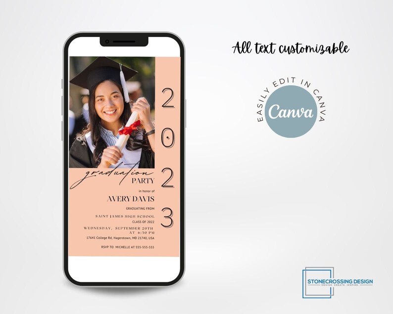 Digital Graduation Party Invitation Electronic - Etsy