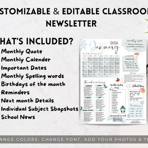 January 2026 Newsletter Template | Editable Monthly Newsletter ...