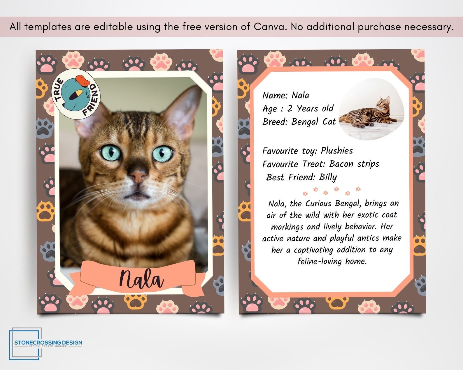 Cat Pet Trading Card Template | Pet Trading Card Template | Canva ...