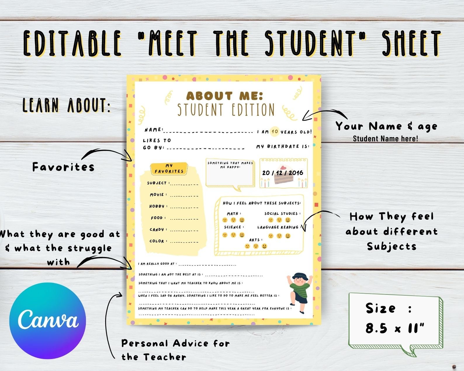 Editable Template for Meet the Student. Welcome Letter to School. First ...