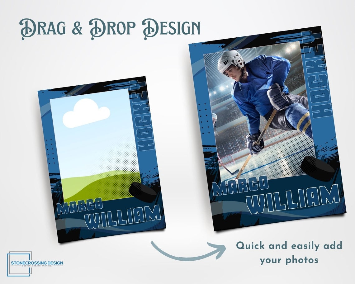 Hockey Trading Card Template | Trading Card Template | Canva Template ...