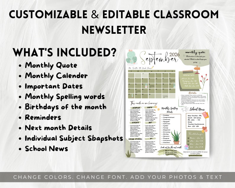 2026 Bundle Newsletter Templates | Full Year Newsletter Printables ...