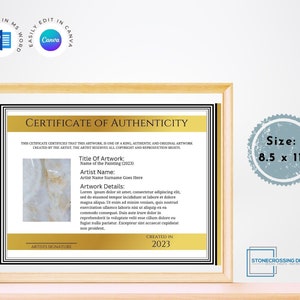 Editable Certificate of Authenticity Template. Authenticity Certificate ...