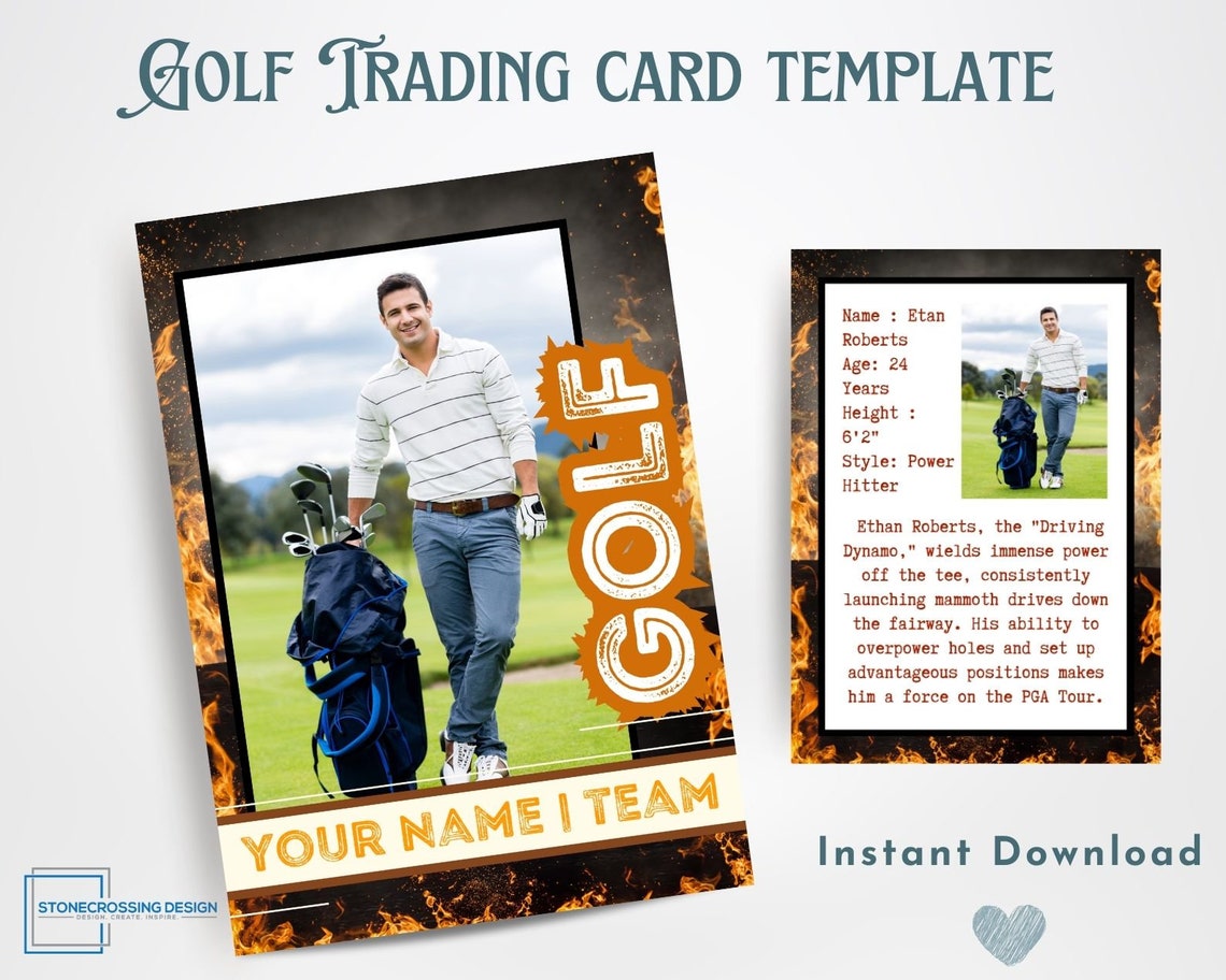 Golf Trading Card Template | Trading Card Template | Canva Template ...