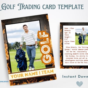 Golf Trading Card Template | Trading Card Template | Canva Template ...