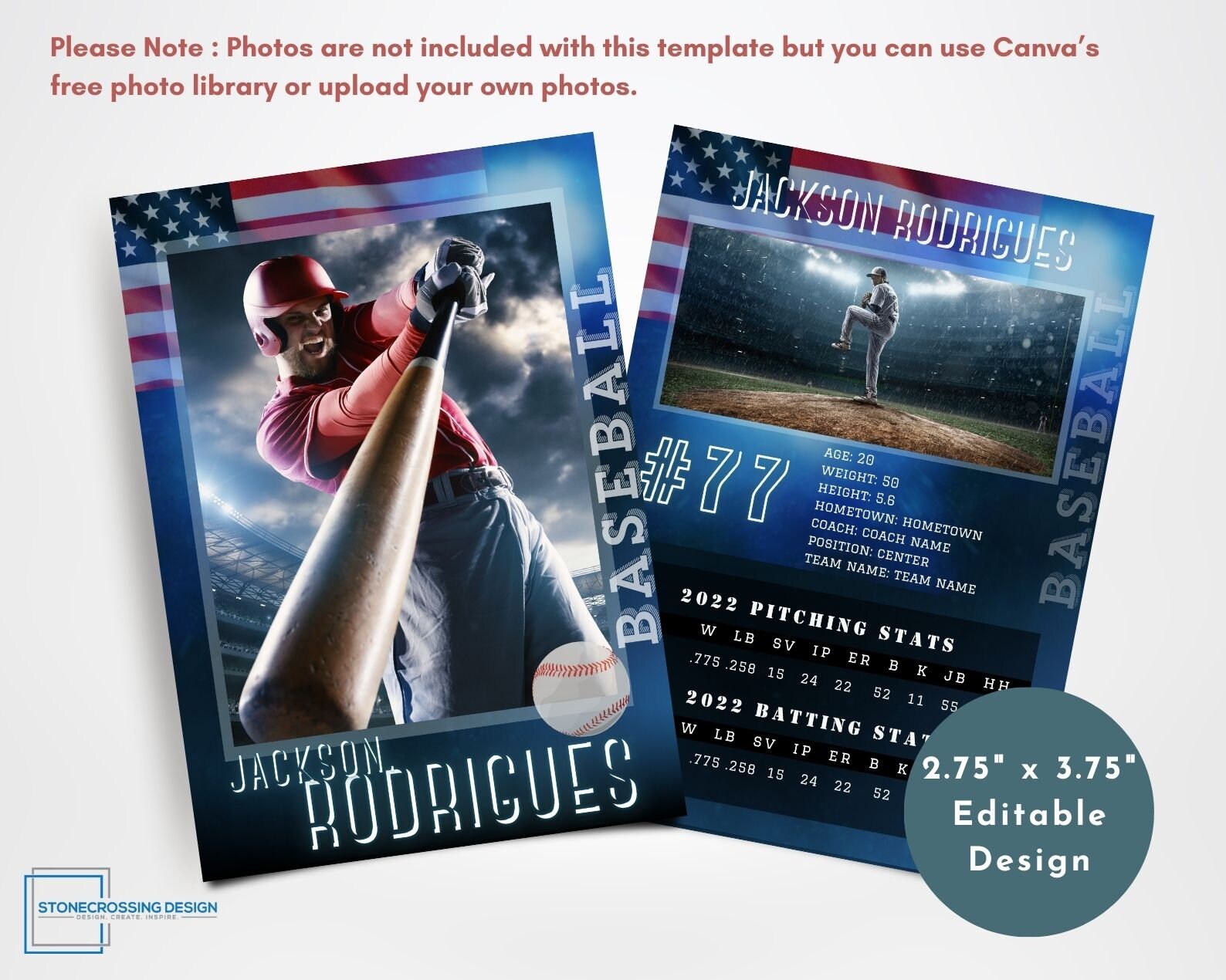 Baseball Trading Card Template | Trading Card Template | Canva Template ...