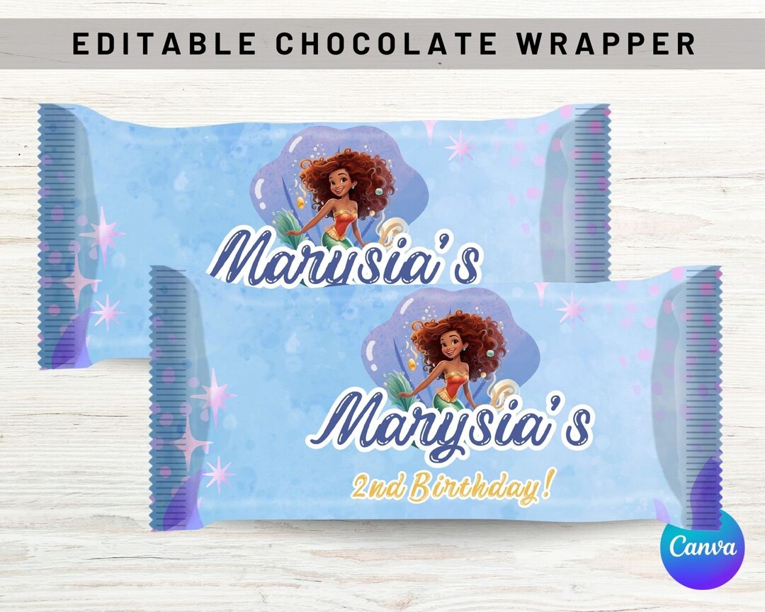 Mermaid Chocolate Wrapper Template - Undersea Delight! | Chocolate ...