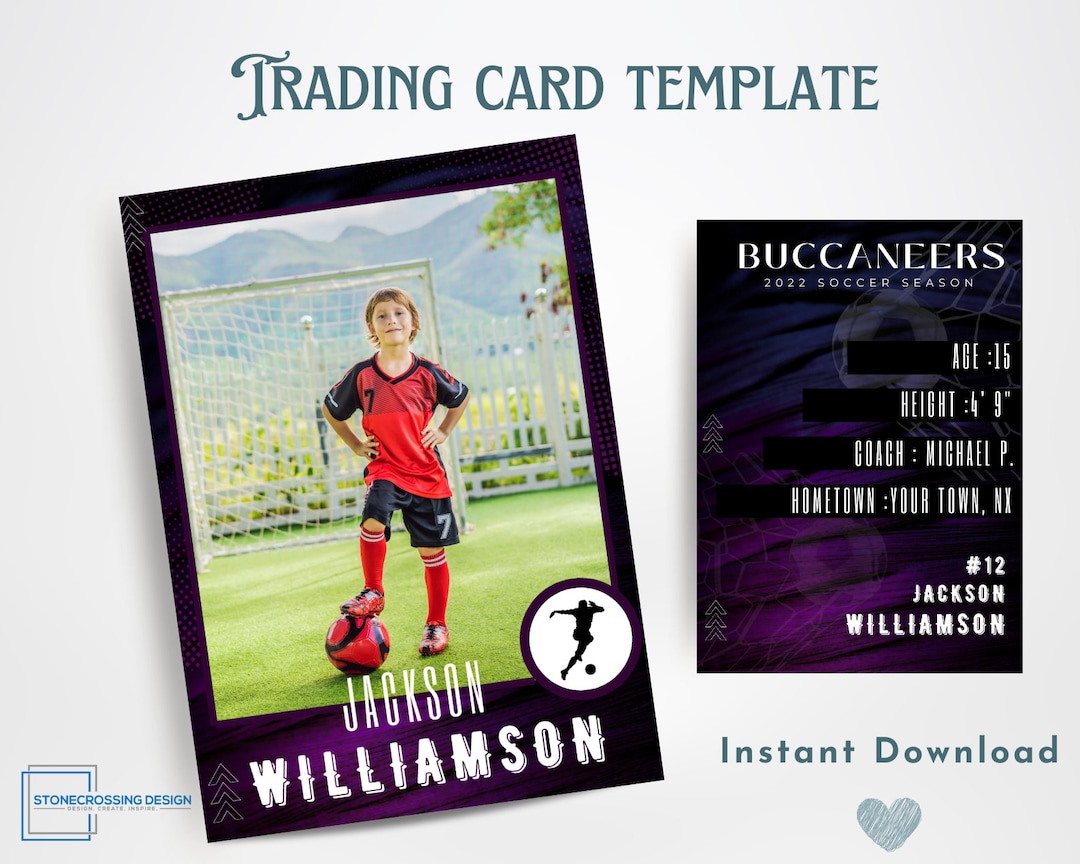 Soccer Trading Card Template | Trading Card Template | Canva Template ...