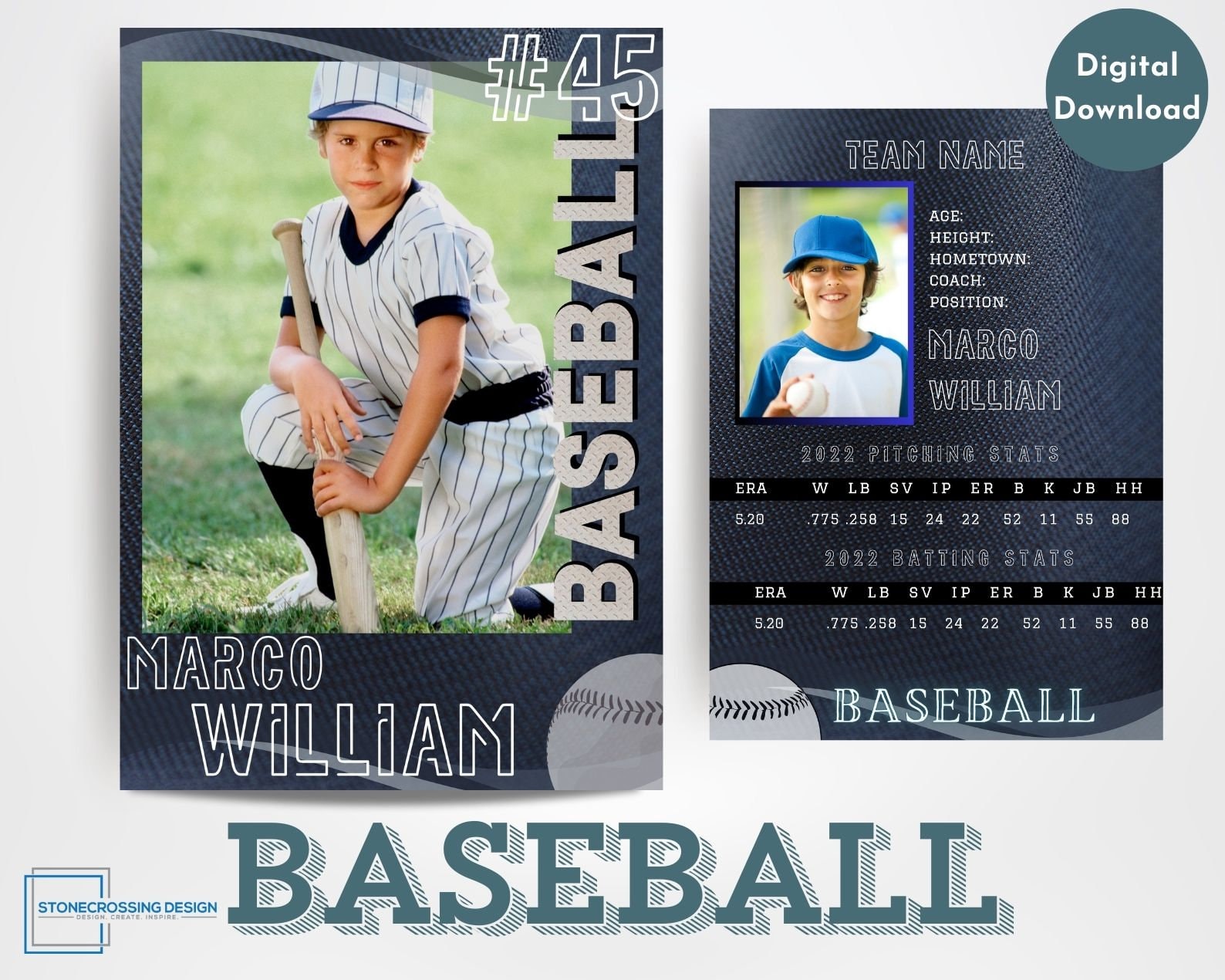 Baseball Trading Card Template Trading Card Template Canva Template ...